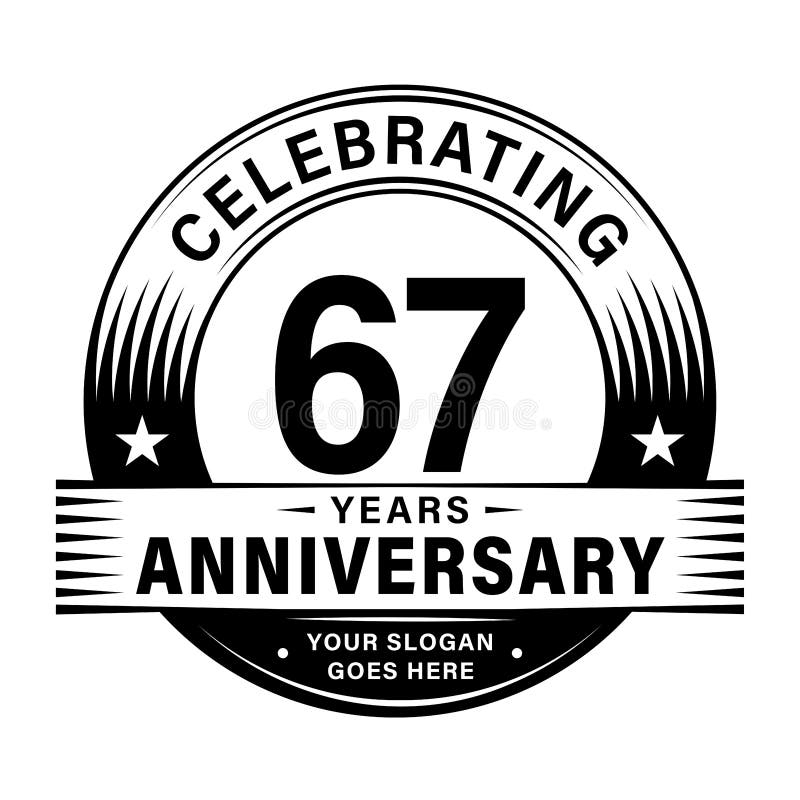 67 Years Anniversary Celebration Design Template. 67th Logo Vector ...