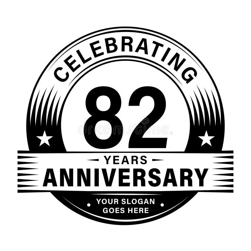 82 Years Anniversary Celebration Design Template. 82nd Logo Vector ...