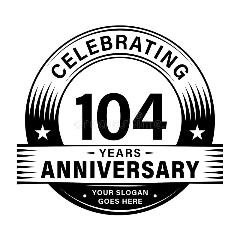 104 Years Anniversary Celebration Design Template. 104th Logo Vector ...