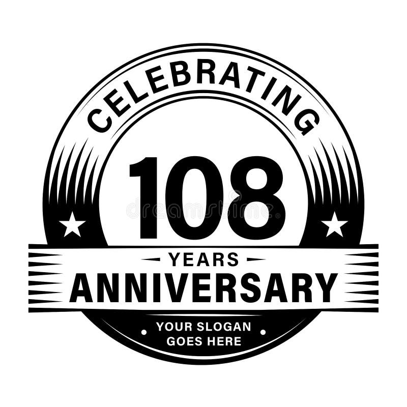 108 Years Anniversary Celebration Design Template. 108th Logo Vector ...