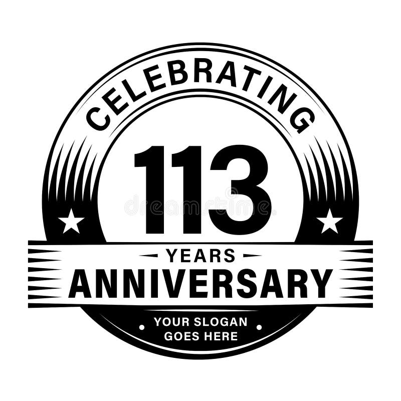 113 Years Anniversary Celebration Design Template. 113th Logo Vector ...