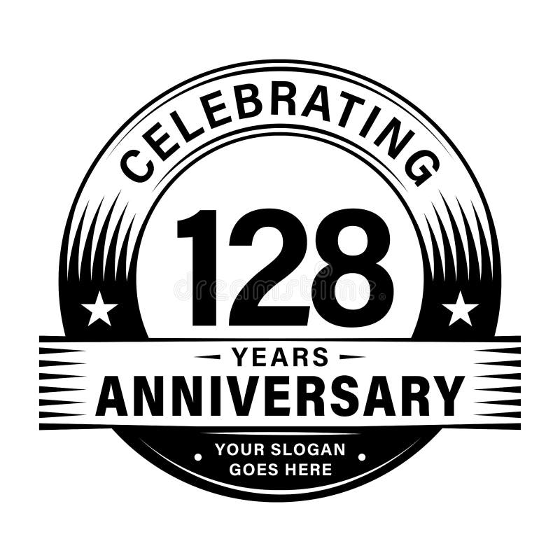 128 Years Anniversary Celebration Design Template. 128th Logo Vector ...