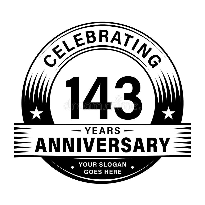 143 Years Anniversary Celebration Design Template. 143rd Logo Vector ...