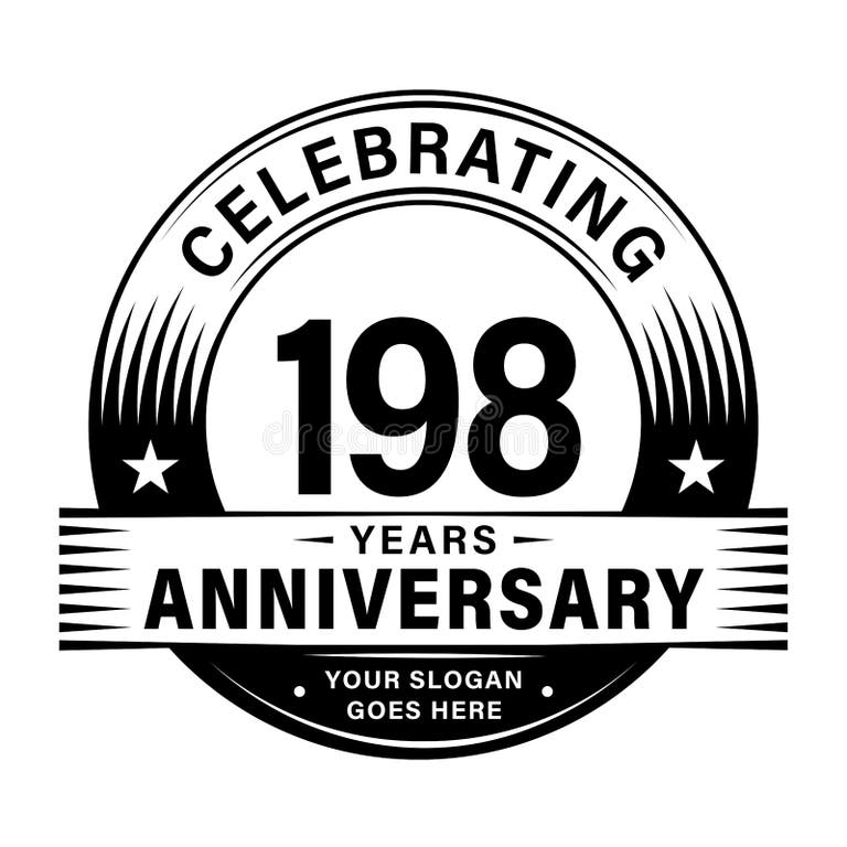 198 Years Anniversary Celebration Design Template. 198th Logo Vector ...