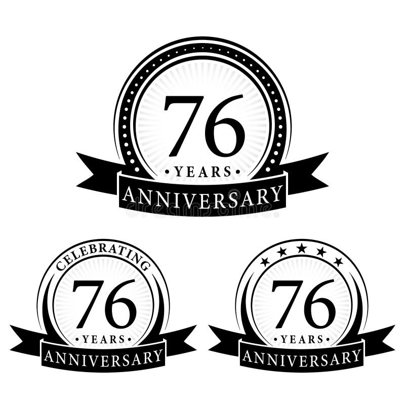 76 Years Anniversary Celebration Logotype. 76th Anniversary Logo ...