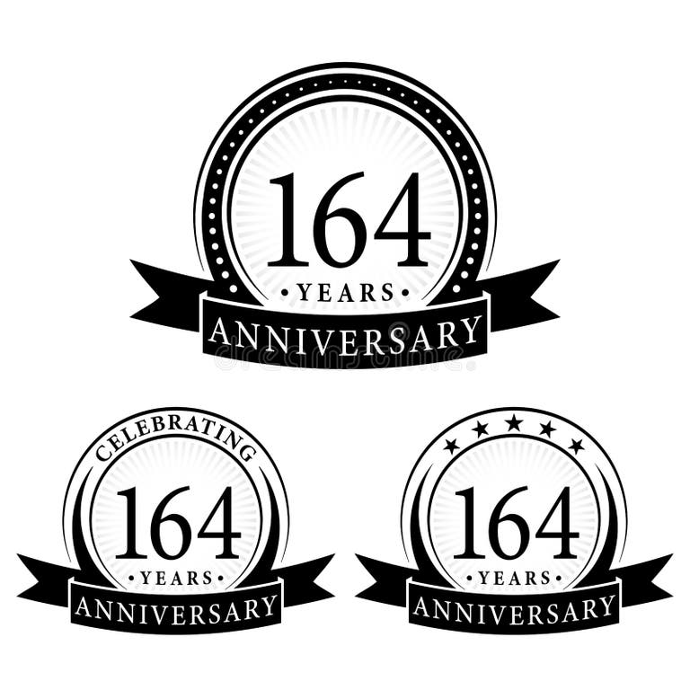 164 Years Anniversary Celebration Logotype. 164th Anniversary Logo ...