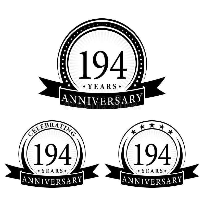 194 Years Anniversary Celebration Logotype. 194th Anniversary Logo ...