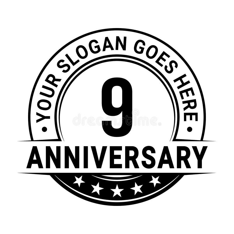 9 Years Anniversary. 9th Anniversary Logo Design Template. Vector and ...