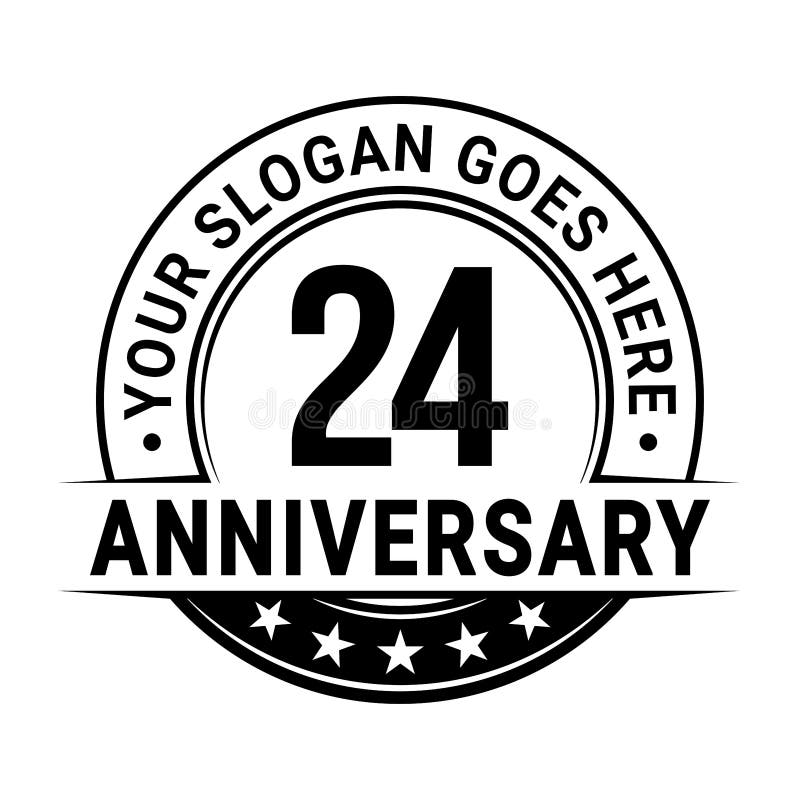 24 Years Anniversary. 24th Anniversary Logo Design Template. Vector and ...