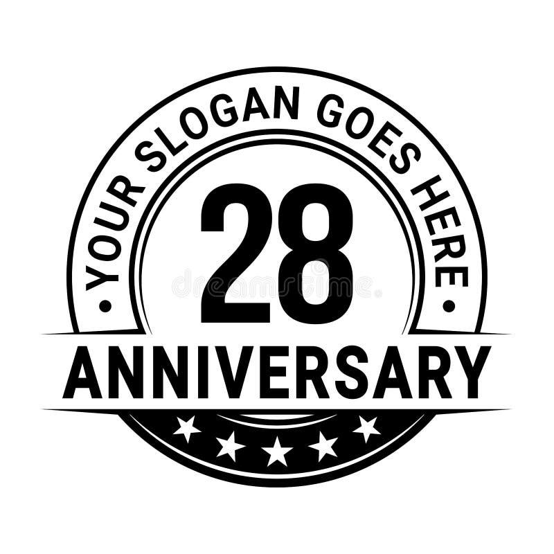 28 Years Anniversary. 28th Anniversary Logo Design Template. Vector and ...
