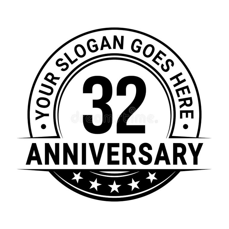 32 Years Anniversary. 32nd Anniversary Logo Design Template. Vector and ...