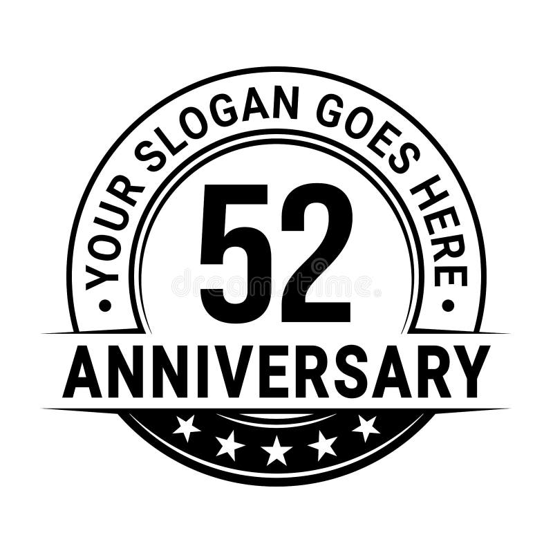 52 Years Anniversary. 52nd Anniversary Logo Design Template. Vector and ...