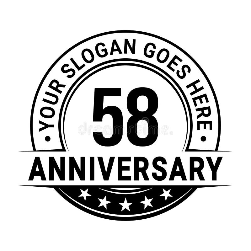 58 Years Anniversary. 58th Anniversary Logo Design Template. Vector and ...