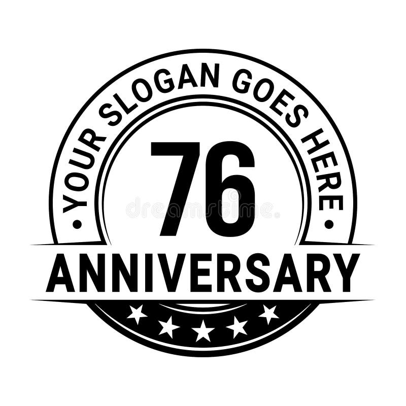 76 Years Anniversary. 76th Anniversary Logo Design Template. Vector and ...