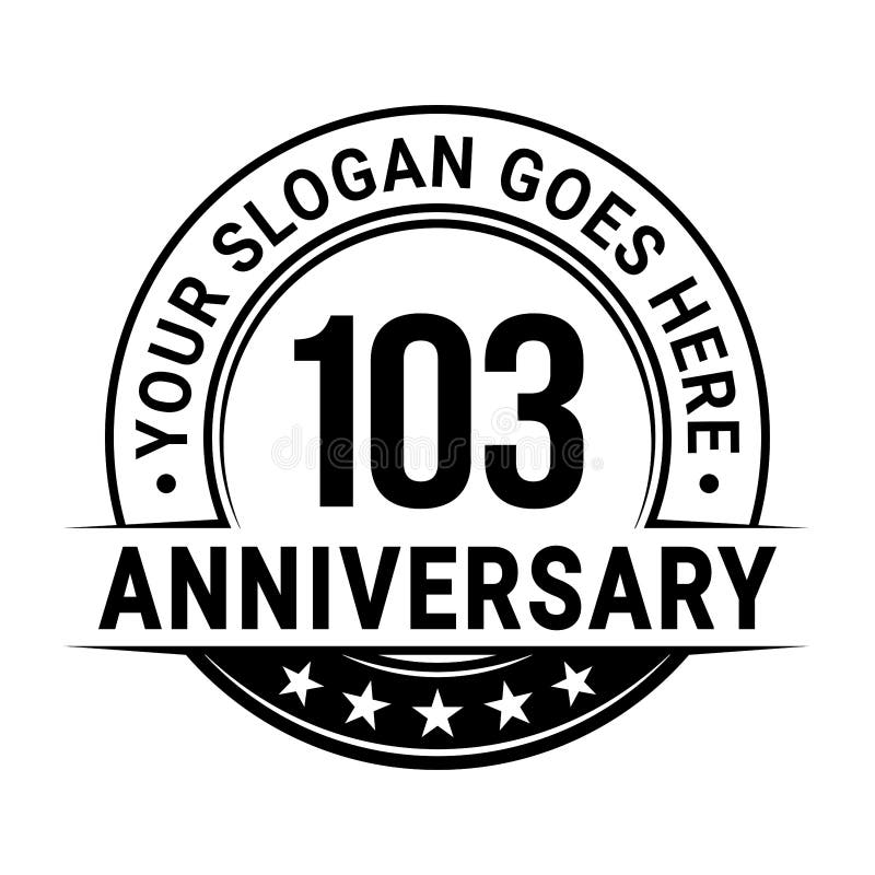 103 Years Anniversary. 103rd Anniversary Logo Design Template. Vector ...