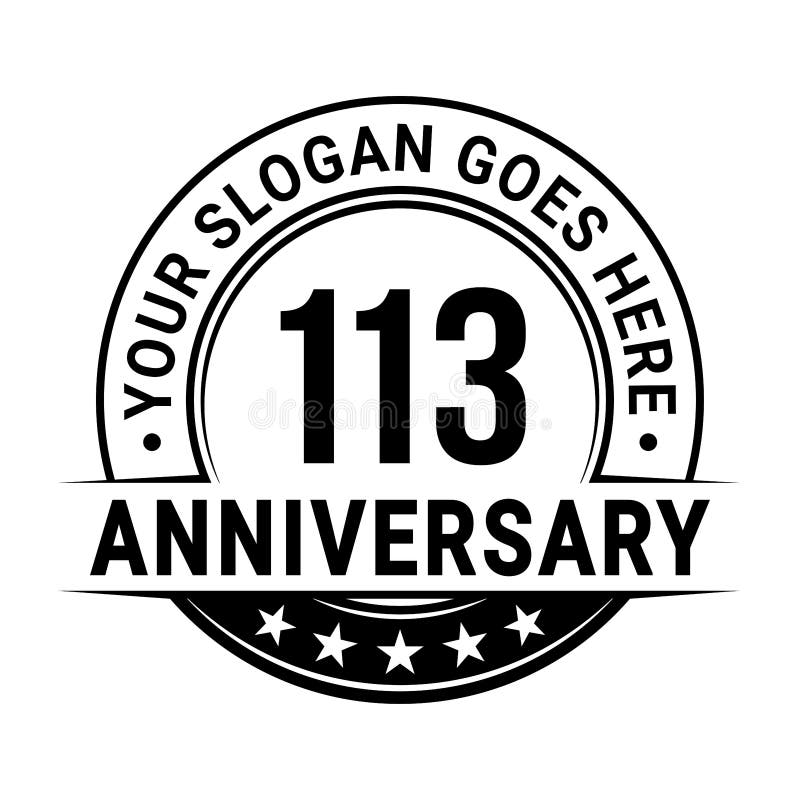 113 Years Anniversary. 113th Anniversary Logo Design Template. Vector ...