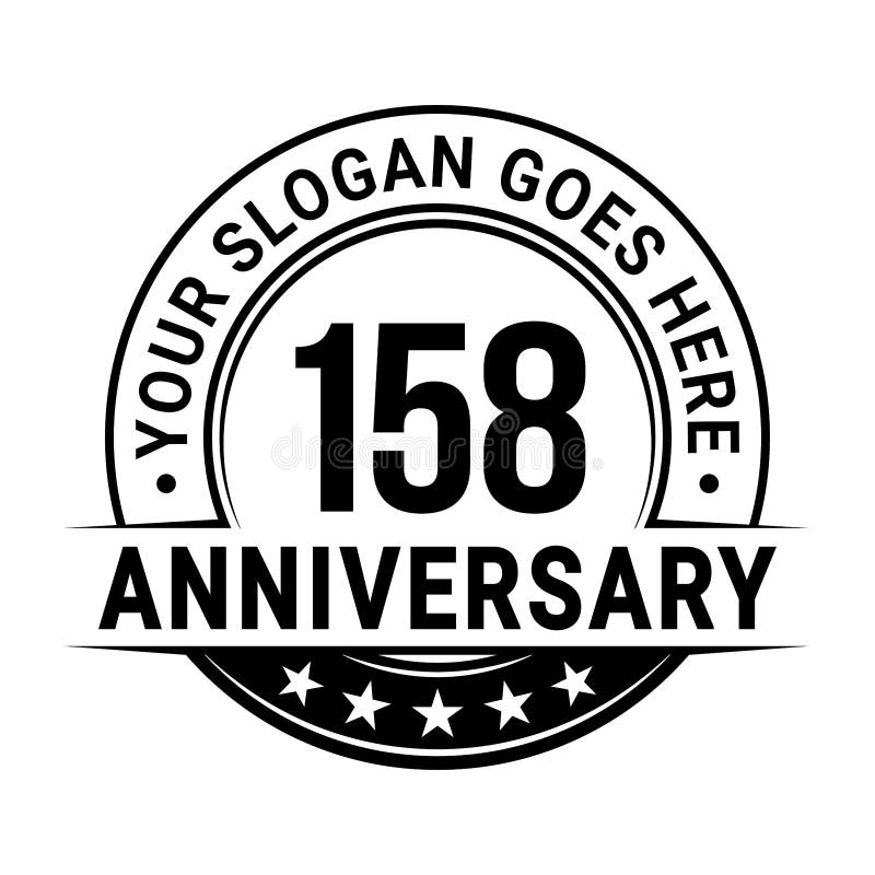 158 Years Anniversary. 158th Anniversary Logo Design Template. Vector ...