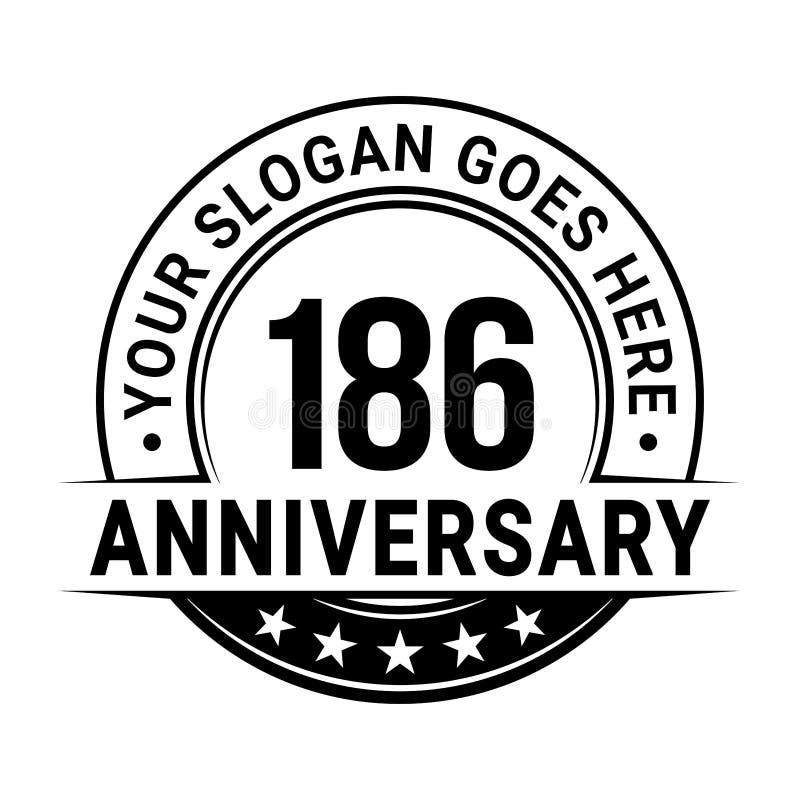 186 Years Anniversary. 186th Anniversary Logo Design Template. Vector ...