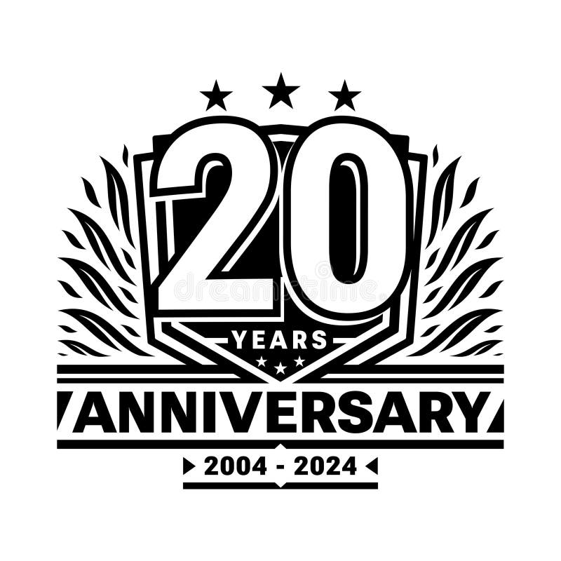 20 Years Anniversary Celebration Shield Design Template. 20th ...