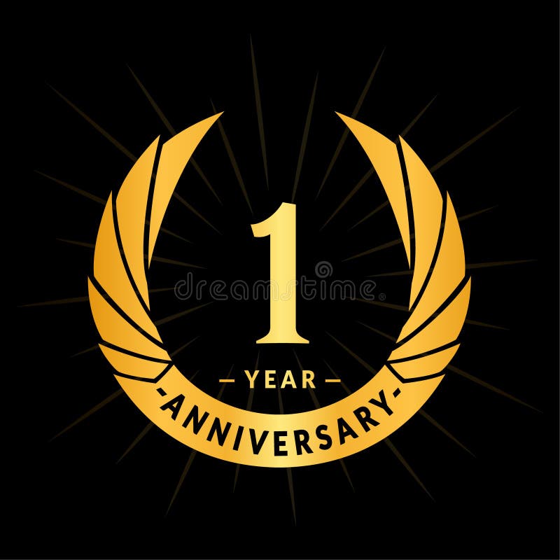 1 Year Anniversary Design Template. Elegant Anniversary Logo Design ...