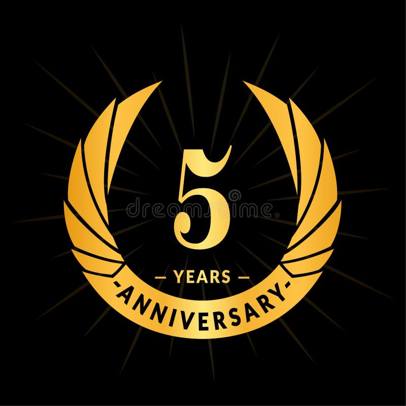 5 Years Anniversary Design Template. Elegant Anniversary Logo Design ...