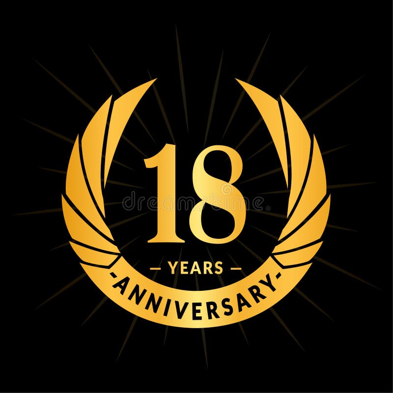 18 Years Anniversary Design Template. Elegant Anniversary Logo Design ...