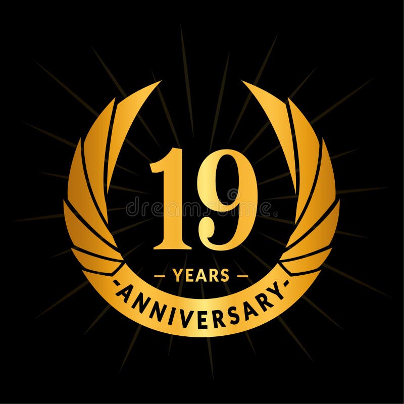 19 Years Anniversary Design Template. Elegant Anniversary Logo Design ...