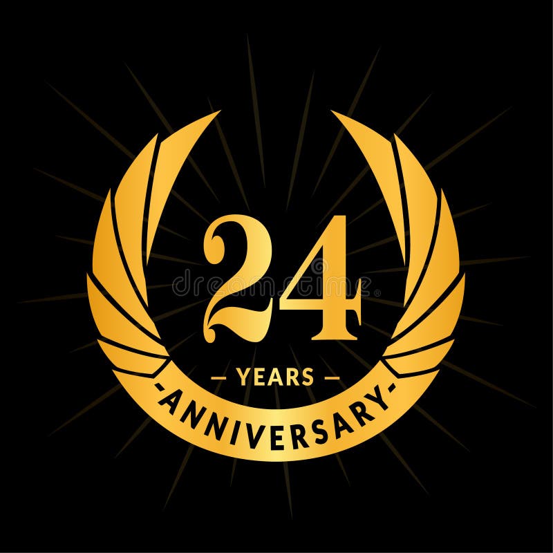 24 Years Anniversary Design Template. Elegant Anniversary Logo Design ...