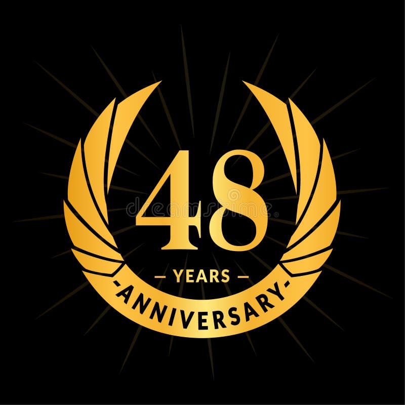 48 Years Anniversary Design Template. Elegant Anniversary Logo Design ...