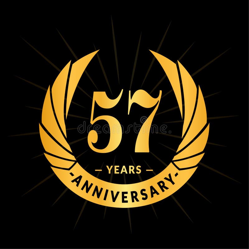 57 Years Anniversary Design Template. Elegant Anniversary Logo Design ...