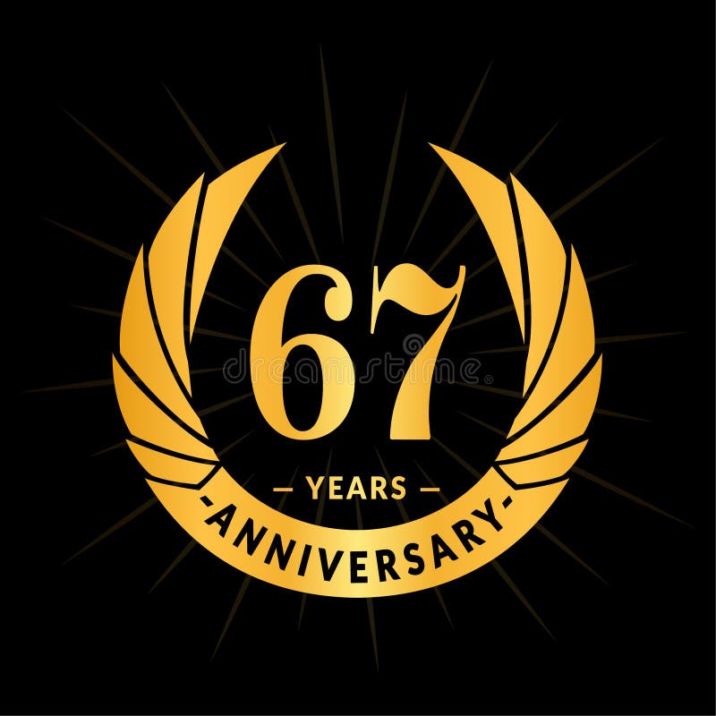 67 Years Anniversary Design Template. Elegant Anniversary Logo Design ...