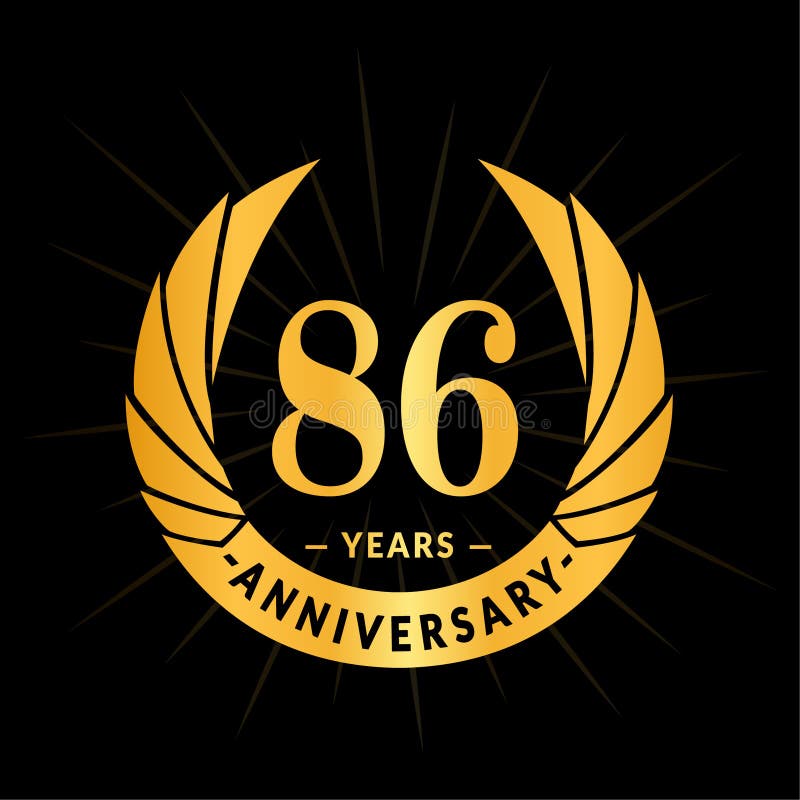 86 Years Anniversary Design Template. Elegant Anniversary Logo Design ...