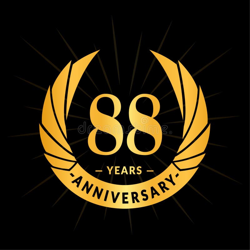 88 Years Anniversary Design Template. Elegant Anniversary Logo Design ...