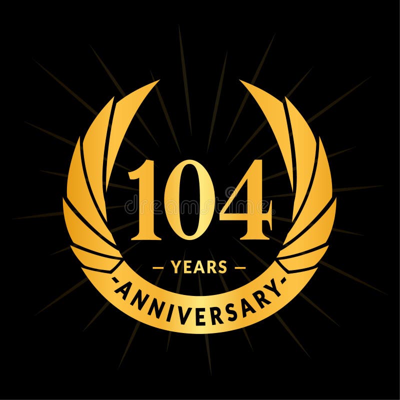 104 Years Anniversary Design Template. Elegant Anniversary Logo Design ...