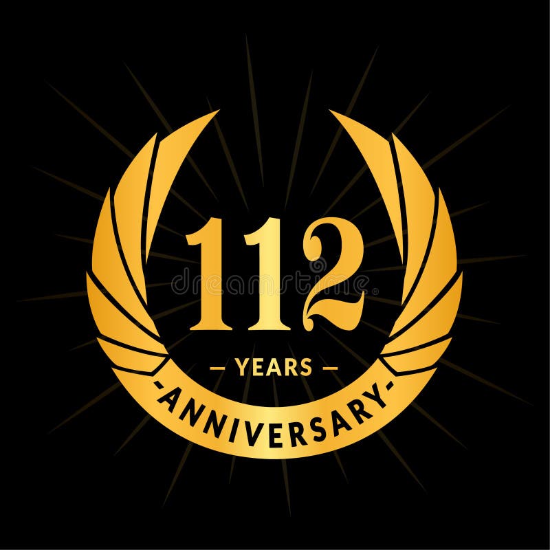 112 Years Anniversary Design Template. Elegant Anniversary Logo Design ...