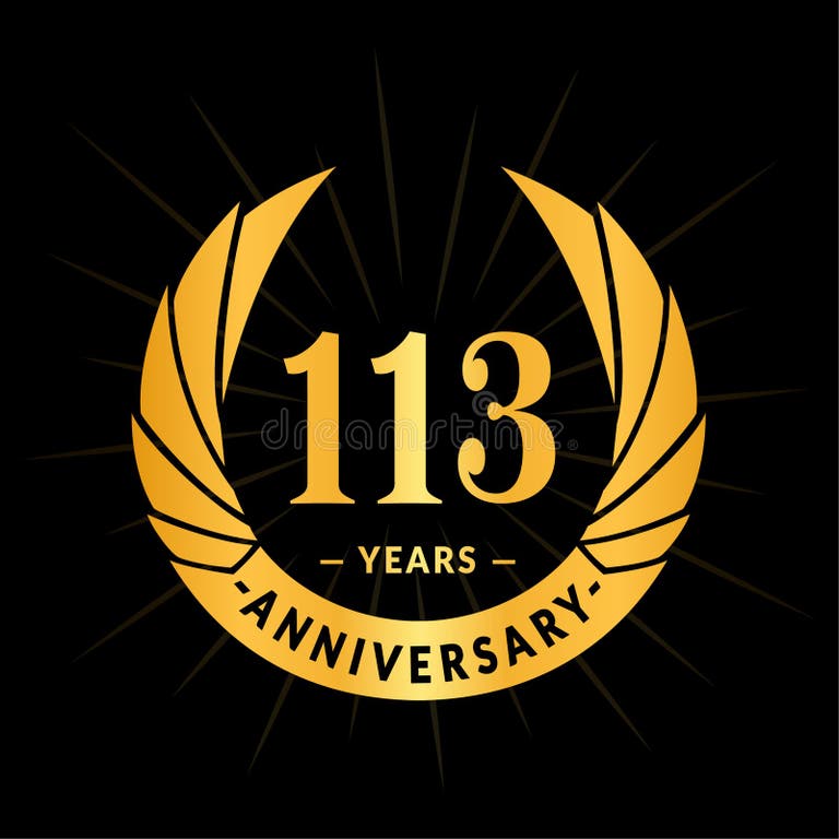 113 Years Anniversary Design Template. Elegant Anniversary Logo Design ...