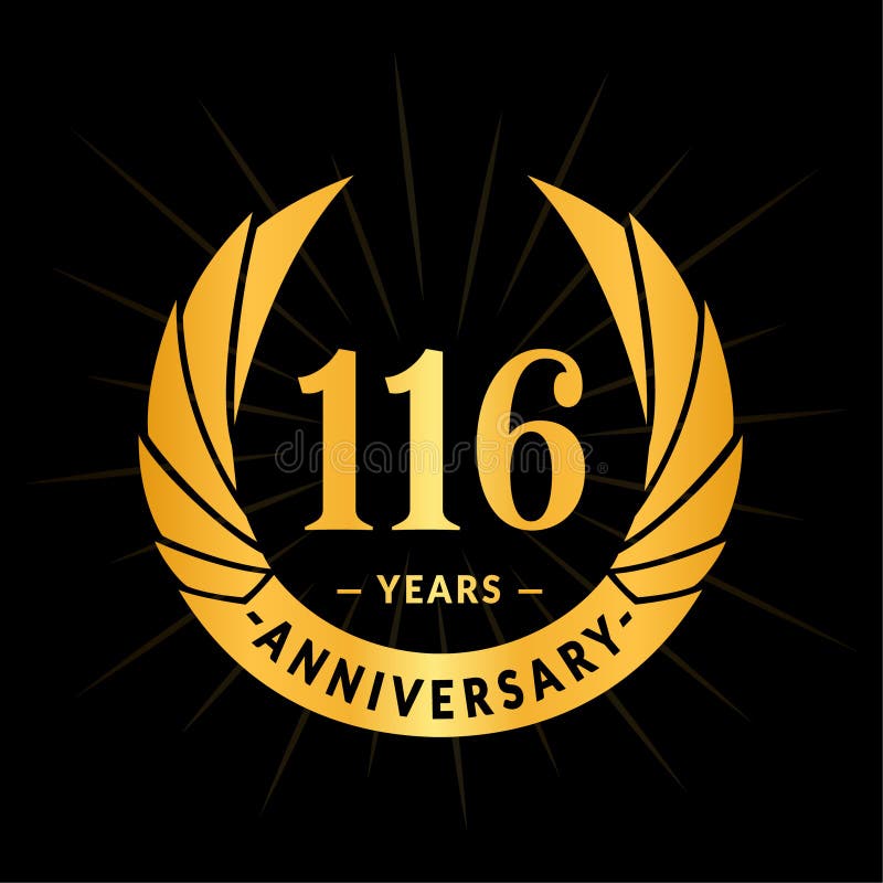 116 Years Anniversary Design Template. Elegant Anniversary Logo Design ...