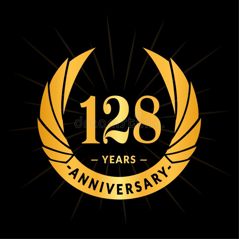 128 Years Anniversary Design Template. Elegant Anniversary Logo Design ...