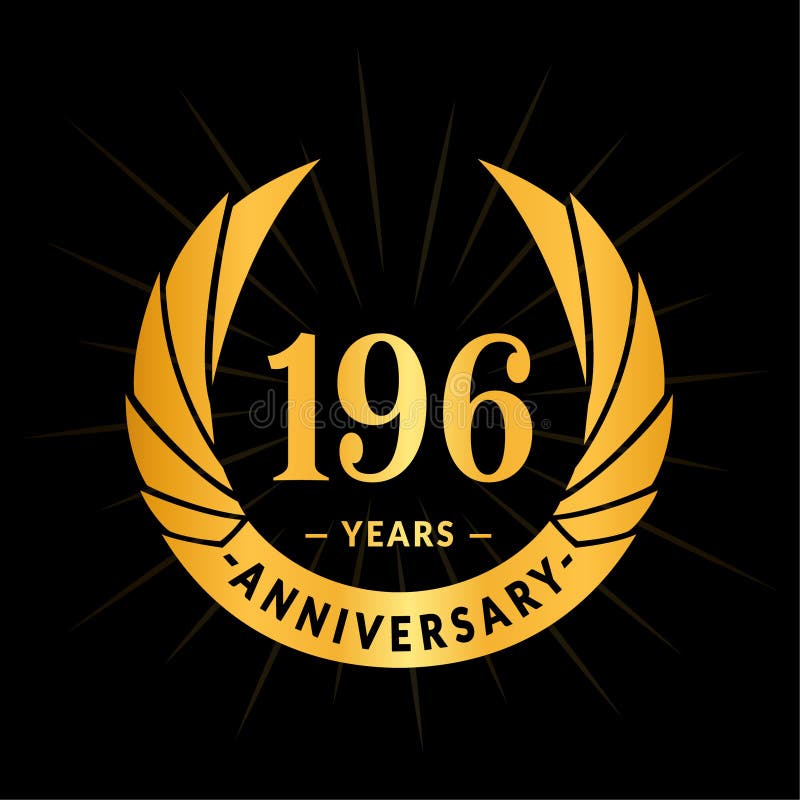 196 Years Anniversary Design Template. Elegant Anniversary Logo Design ...