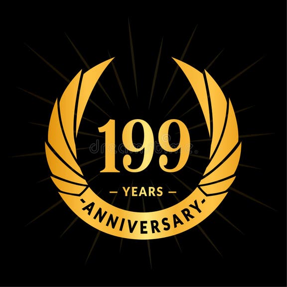 199 Years Anniversary Design Template. Elegant Anniversary Logo Design ...