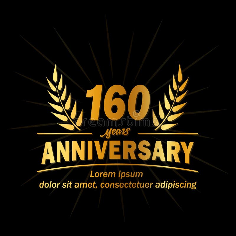 160th Anniversary Design Template. 160 Years Logo. 160 Years Vector and ...
