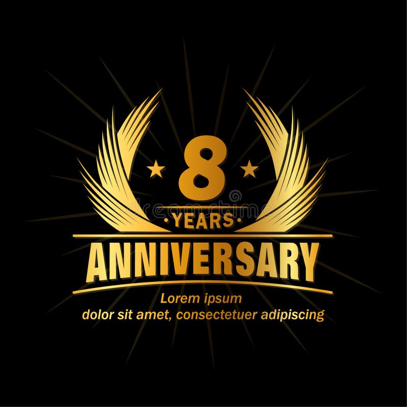 8 Years Anniversary. Elegant Anniversary Design. 8th Years Logo. Stock ...