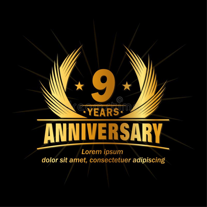 9 Years Anniversary. Elegant Anniversary Design. 9th Years Logo. Stock ...