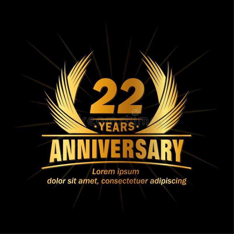 22 Years Anniversary. Elegant Anniversary Design. 22nd Years Logo ...