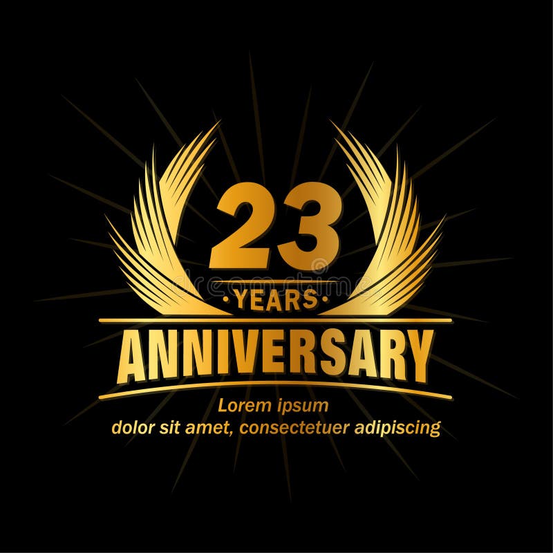 23 Years Anniversary. Elegant Anniversary Design. 23rd Years Logo ...