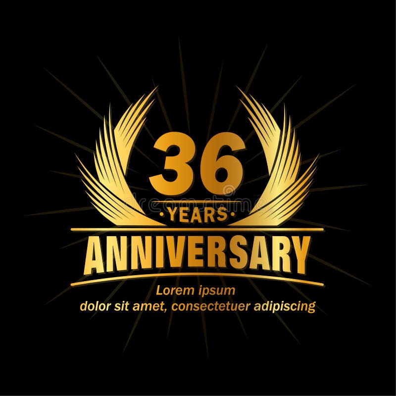 36 Years Anniversary. Elegant Anniversary Design. 36th Years Logo ...