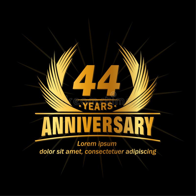 44 Years Anniversary. Elegant Anniversary Design. 44th Years Logo ...