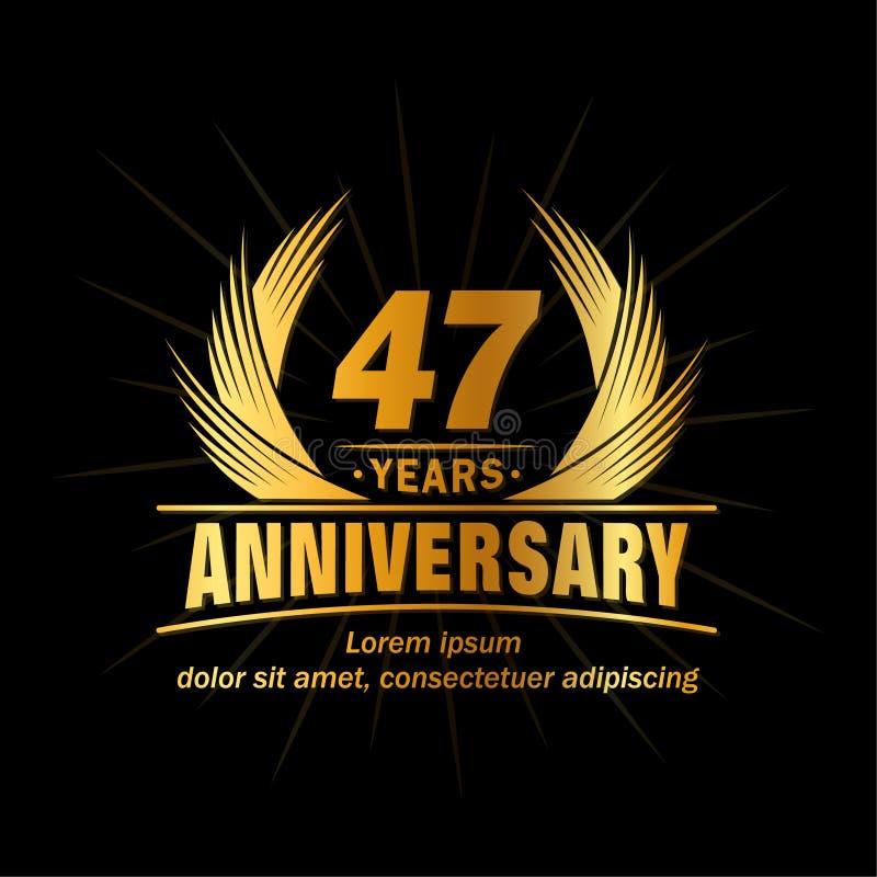 47 Years Anniversary. Elegant Anniversary Design. 47th Years Logo ...