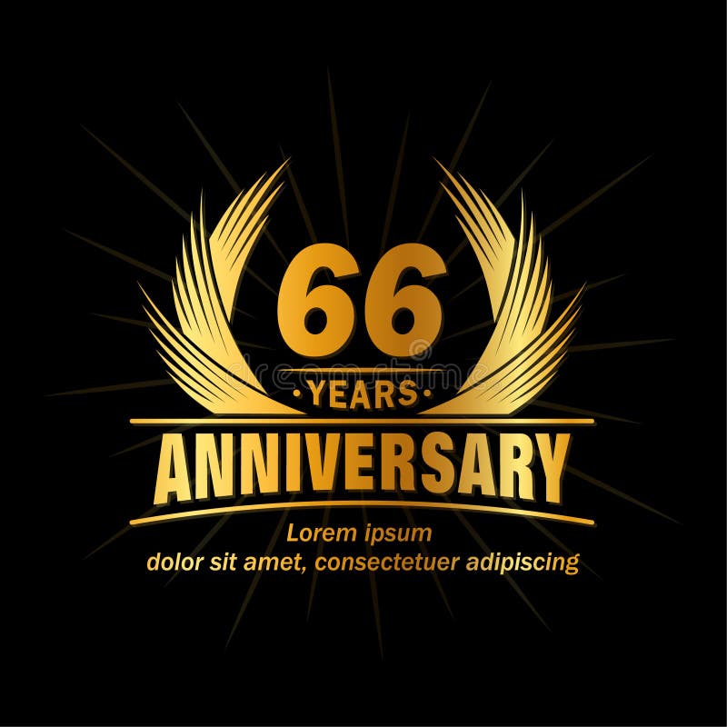 66 Years Anniversary. Elegant Anniversary Design. 66th Years Logo ...