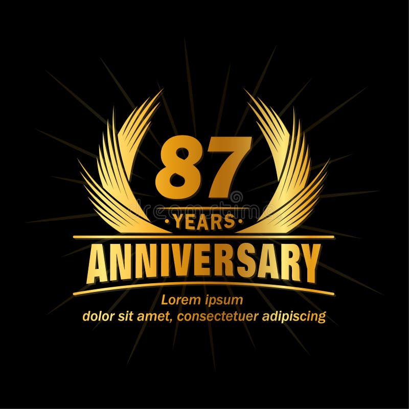 87 Years Anniversary. Elegant Anniversary Design. 87th Years Logo ...